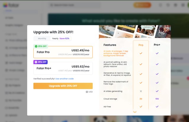 Fotor Promo Codes (3 Verified) - 25% Off Sitewide Feb 2025