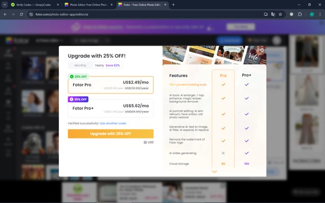Fotor Promo Codes (3 Verified) - 25% Off Sitewide Feb 2025