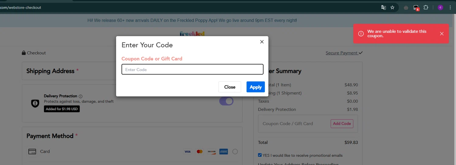 Freckled Poppy Coupon Codes (11 Verified) - 20% Off Jan 2025