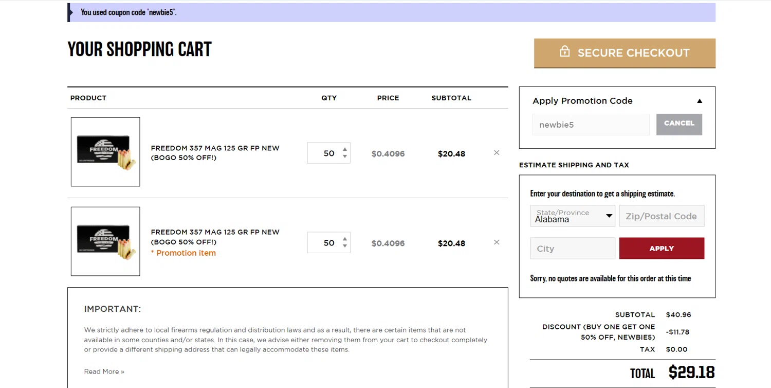 Freedom Munitions Promo Codes - 5% Off | November 2024