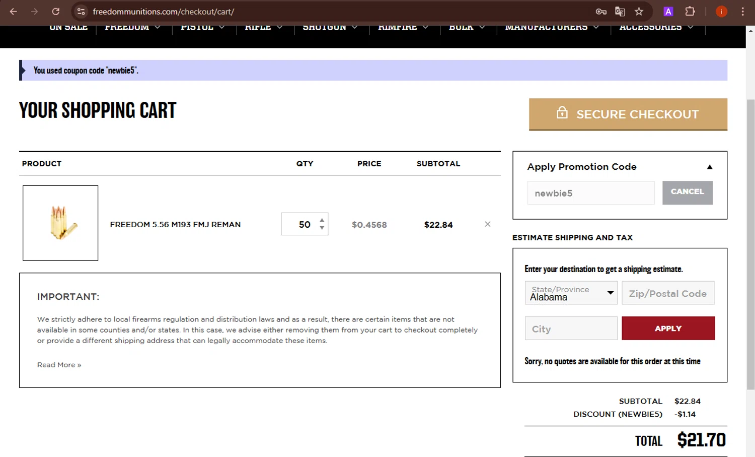 Freedom Munitions Promo Codes - 5% Off | January 2025