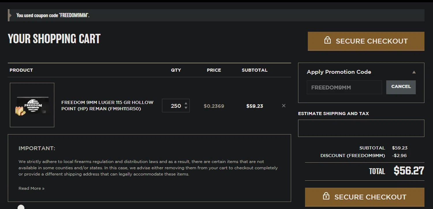 Freedom Munitions Promo Codes - 5% Off | November 2024