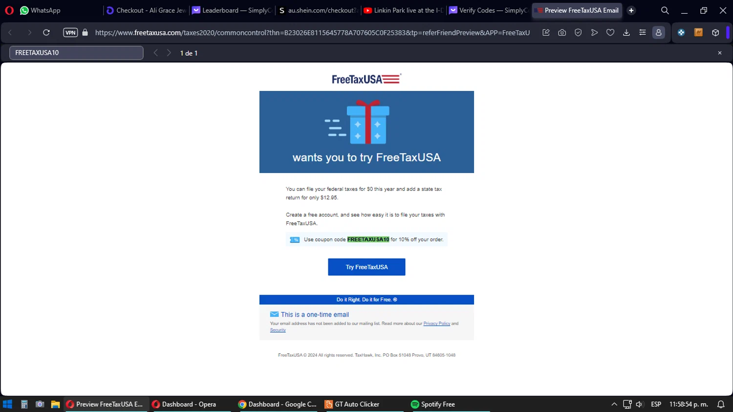 FreeTaxUSA Coupons - up to 10% Off | November 2024