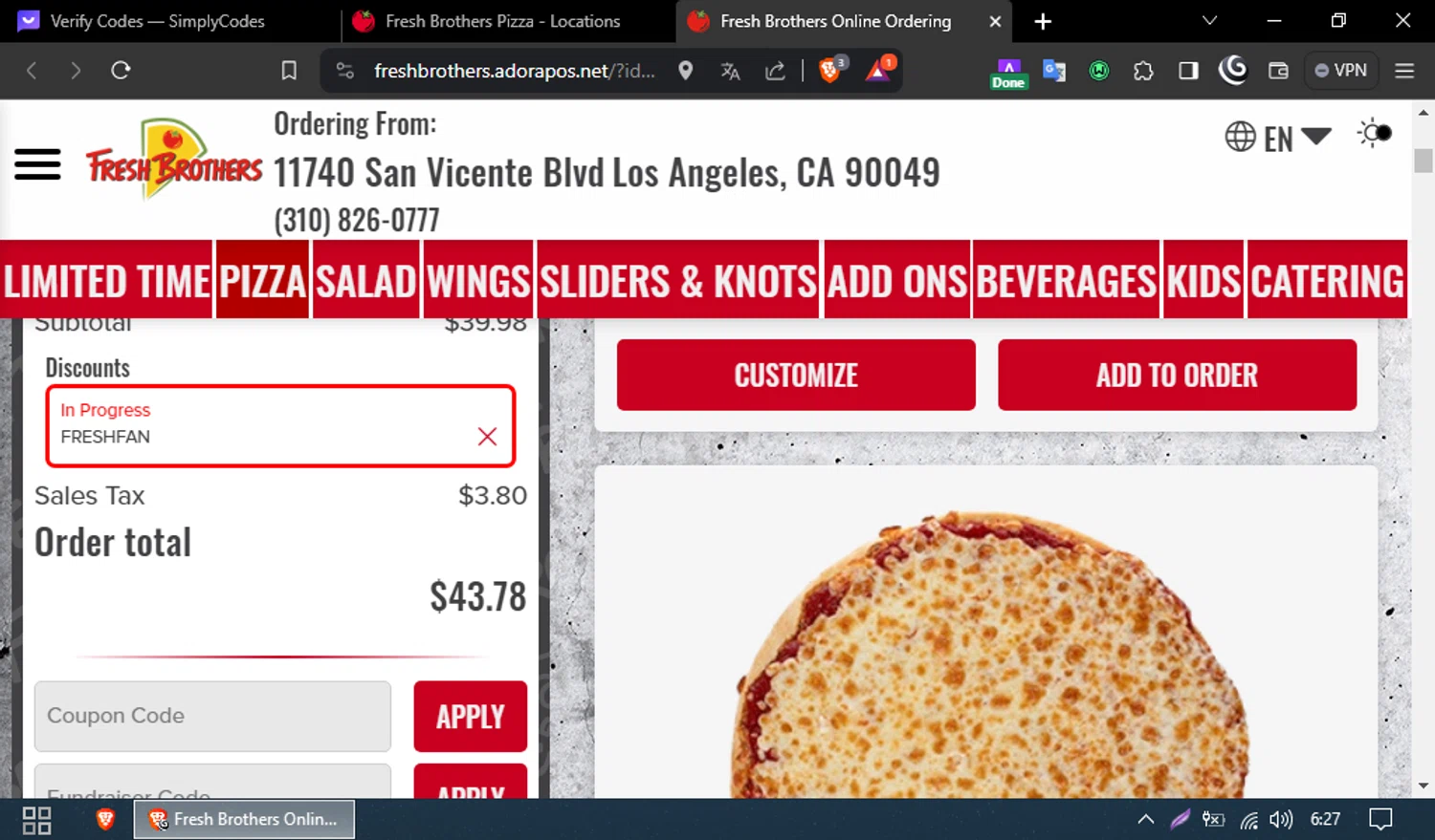 Fresh Brothers Coupons - 10% Off | August 2024