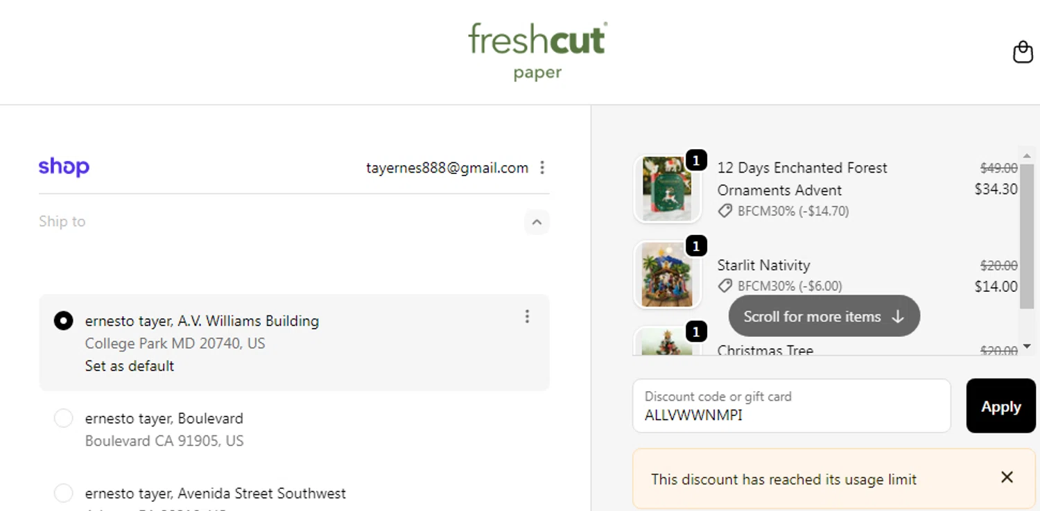FreshCut Paper Promo Codes - 15% Off Coupons Dec 2025