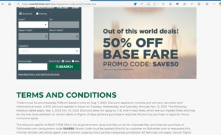 Frontier Airlines Promo Codes & Cyber Monday 2024 Deals - 100% Off