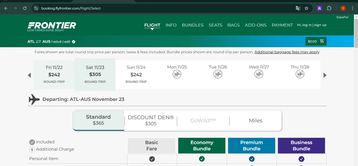 Frontier Airlines Promo Codes & Cyber Monday 2024 Deals - 100% Off