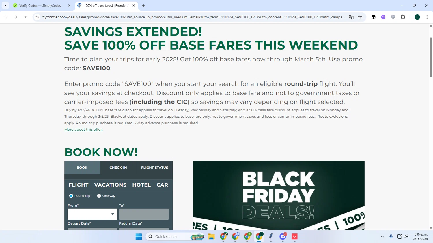 Frontier Airlines Promo Code - $100 Off Dec 2025