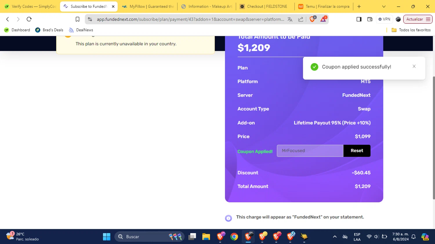 FundedNext Coupon Codes - 8% Off | August 2024