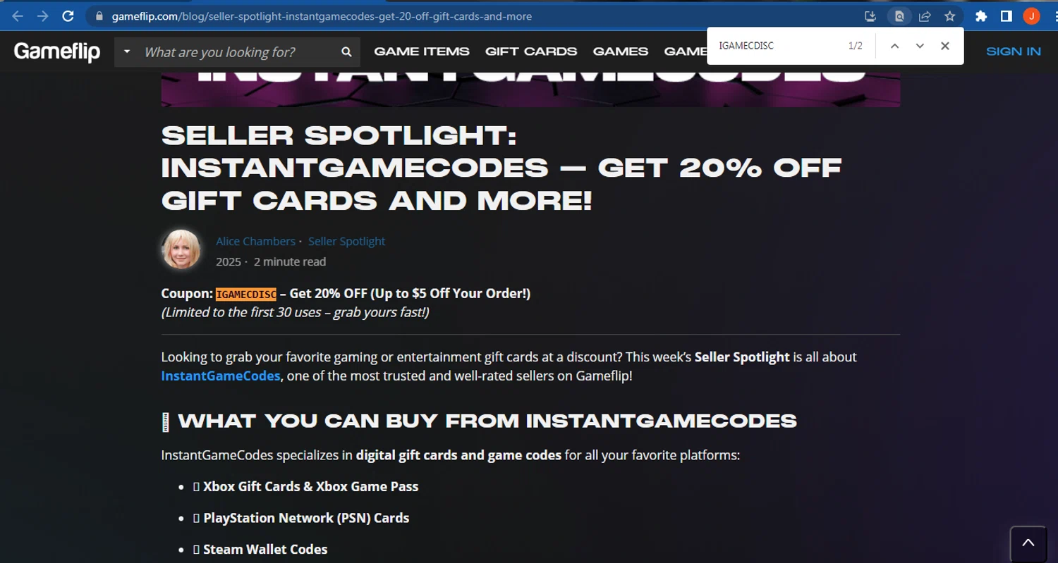 Gameflip Promo Codes (5 Verified) - 25% Off w/Code Nov 2025