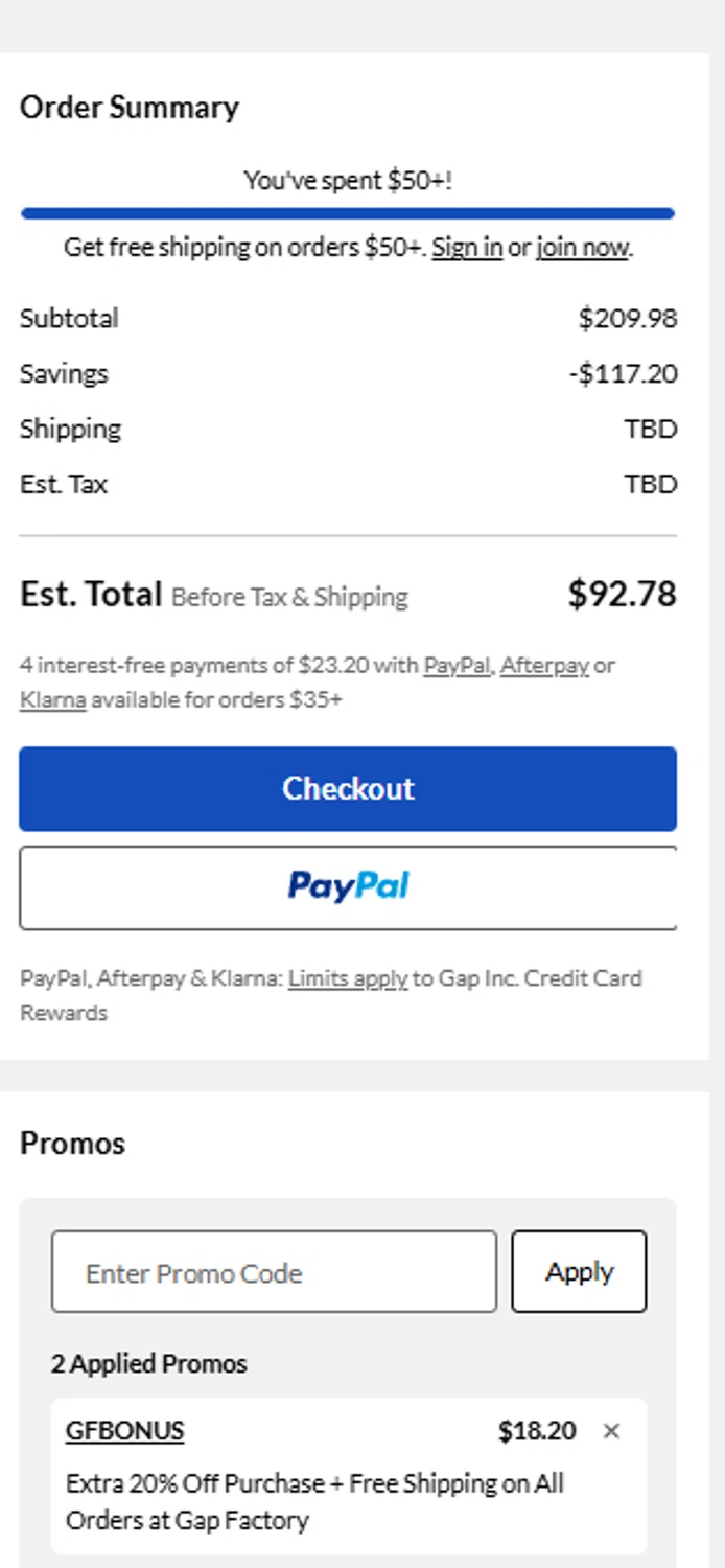 Gap Factory Promo Codes - 55% Off (5 Verified) Jan 2026