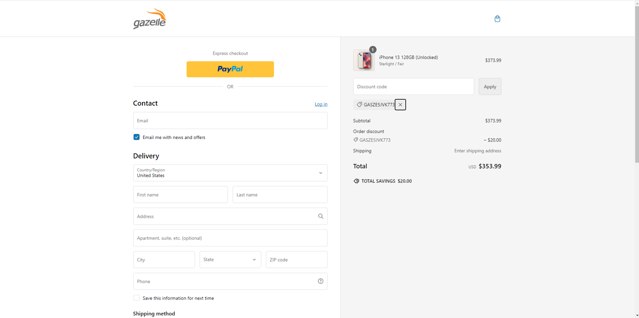 Gazelle Discount Codes - $20 Off | October 2024