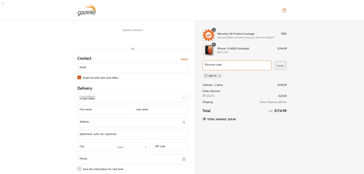 Gazelle Promo Codes - $20 Off (13 Verified) Jan 2026