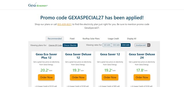 Gexa Energy Promo Codes - 45% Off | December 2024