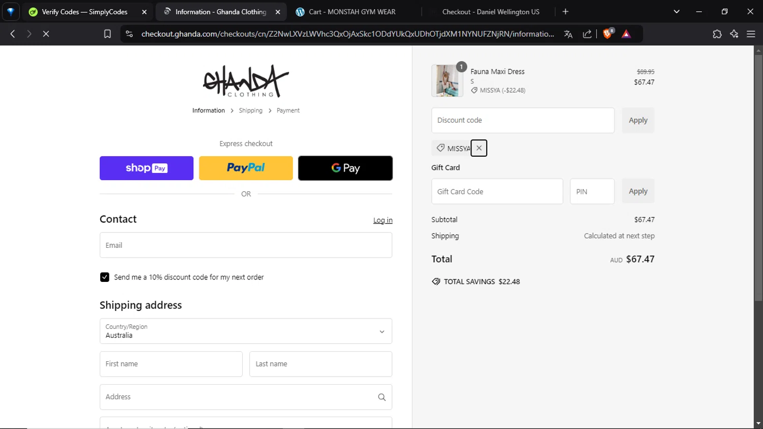 Ghanda Clothing Promo Codes - 25% Off | January 2025