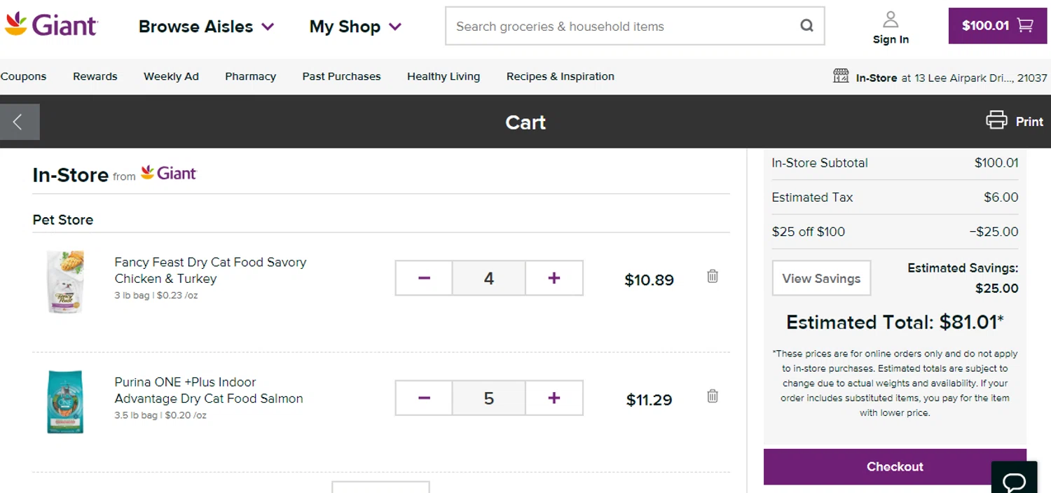 Giant Food Promo Codes - $25 Off | October 2024