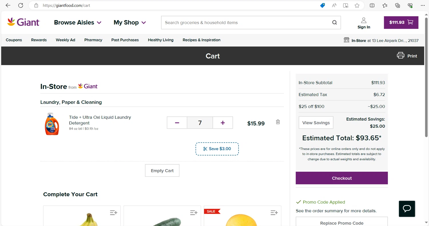 Giant Food Promo Codes - $25 Off | October 2024