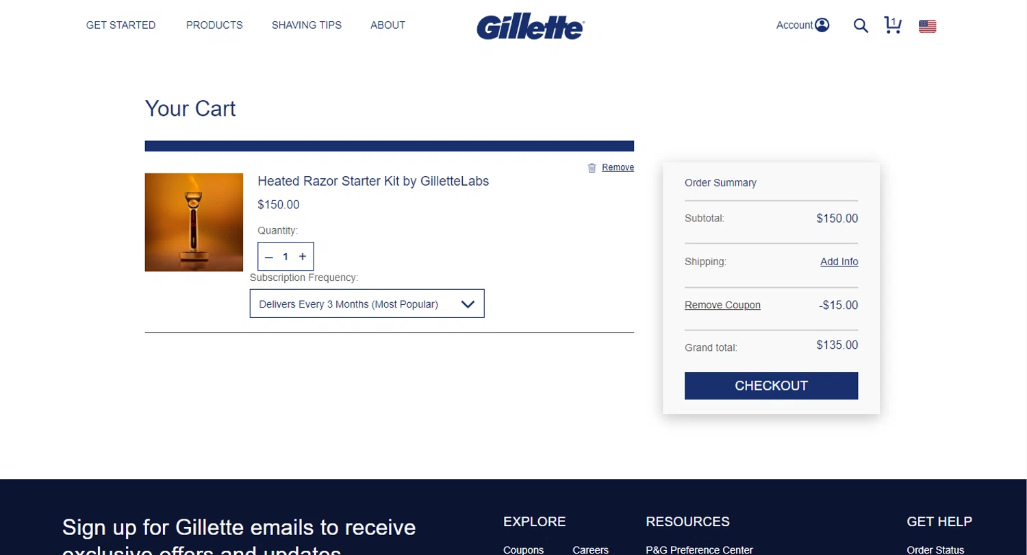 Gillette Coupons - 15% Off | October 2024