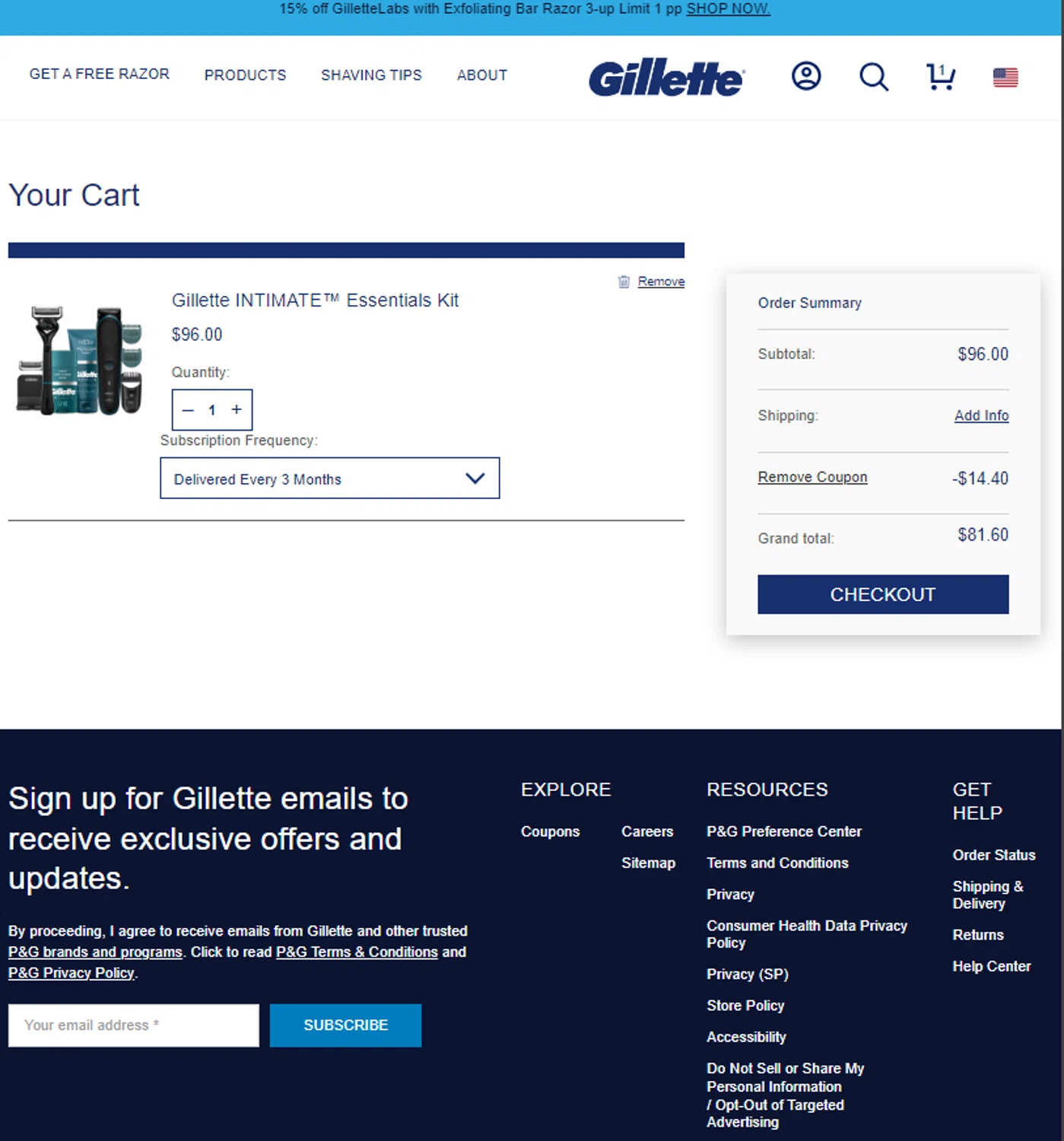 Gillette Coupons - 15% Off | November 2024