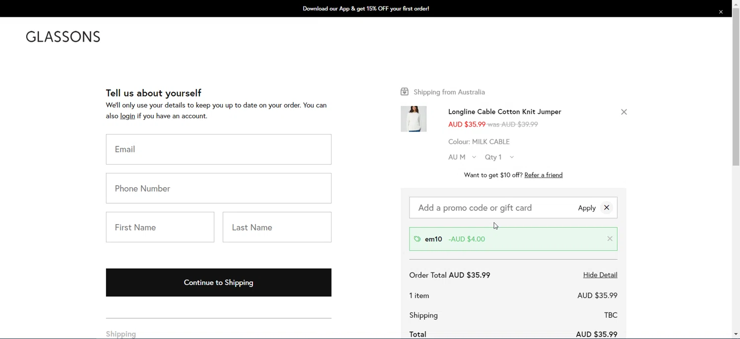 Glassons Promo Codes - 25% Off | January 2025