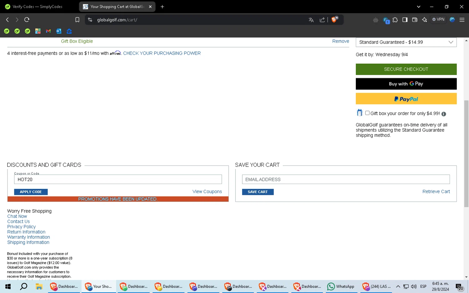 Global Golf Coupons - 20% Off | October 2024