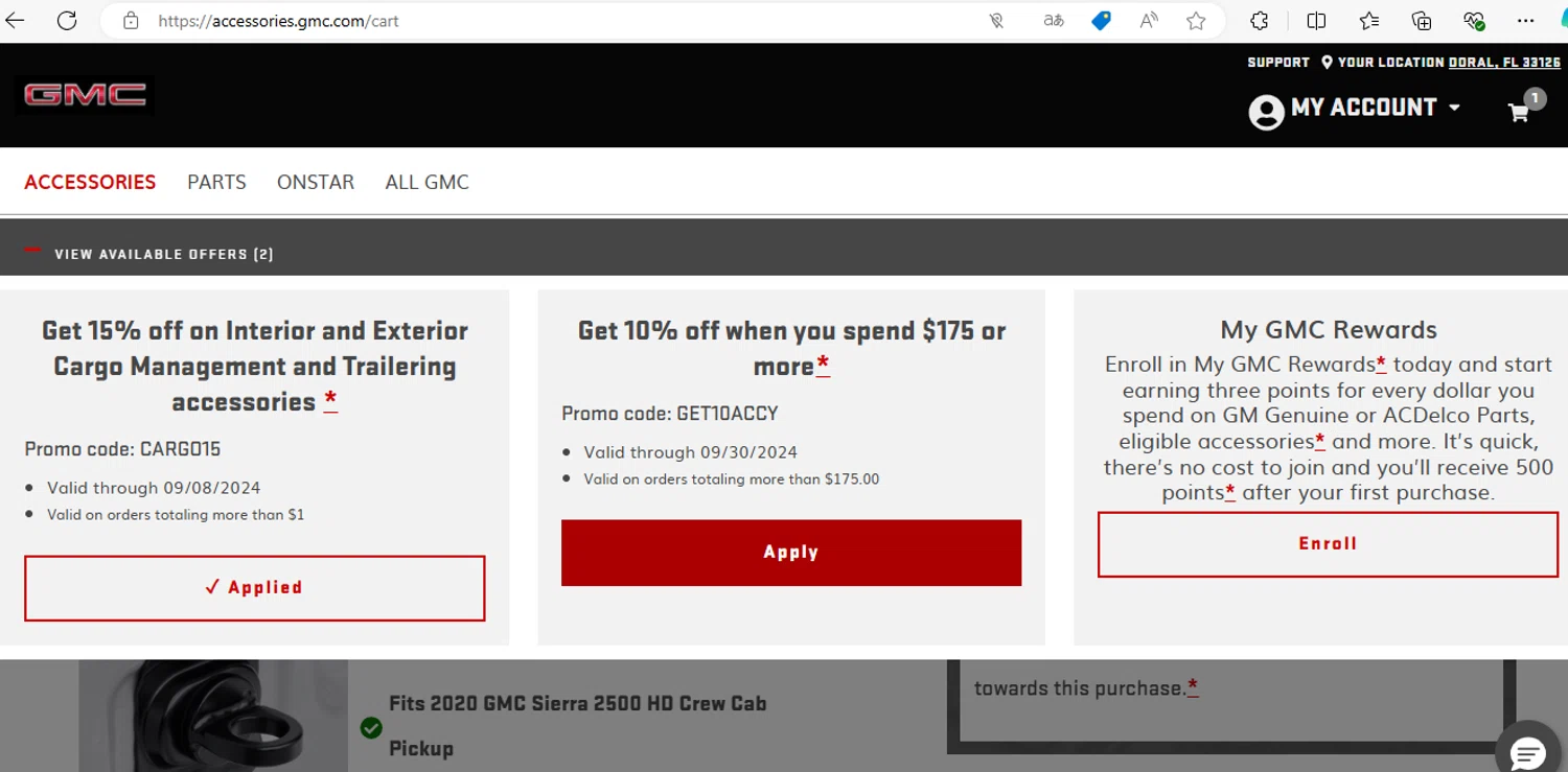 GMC Accessories Coupons - 20% Off | October 2024