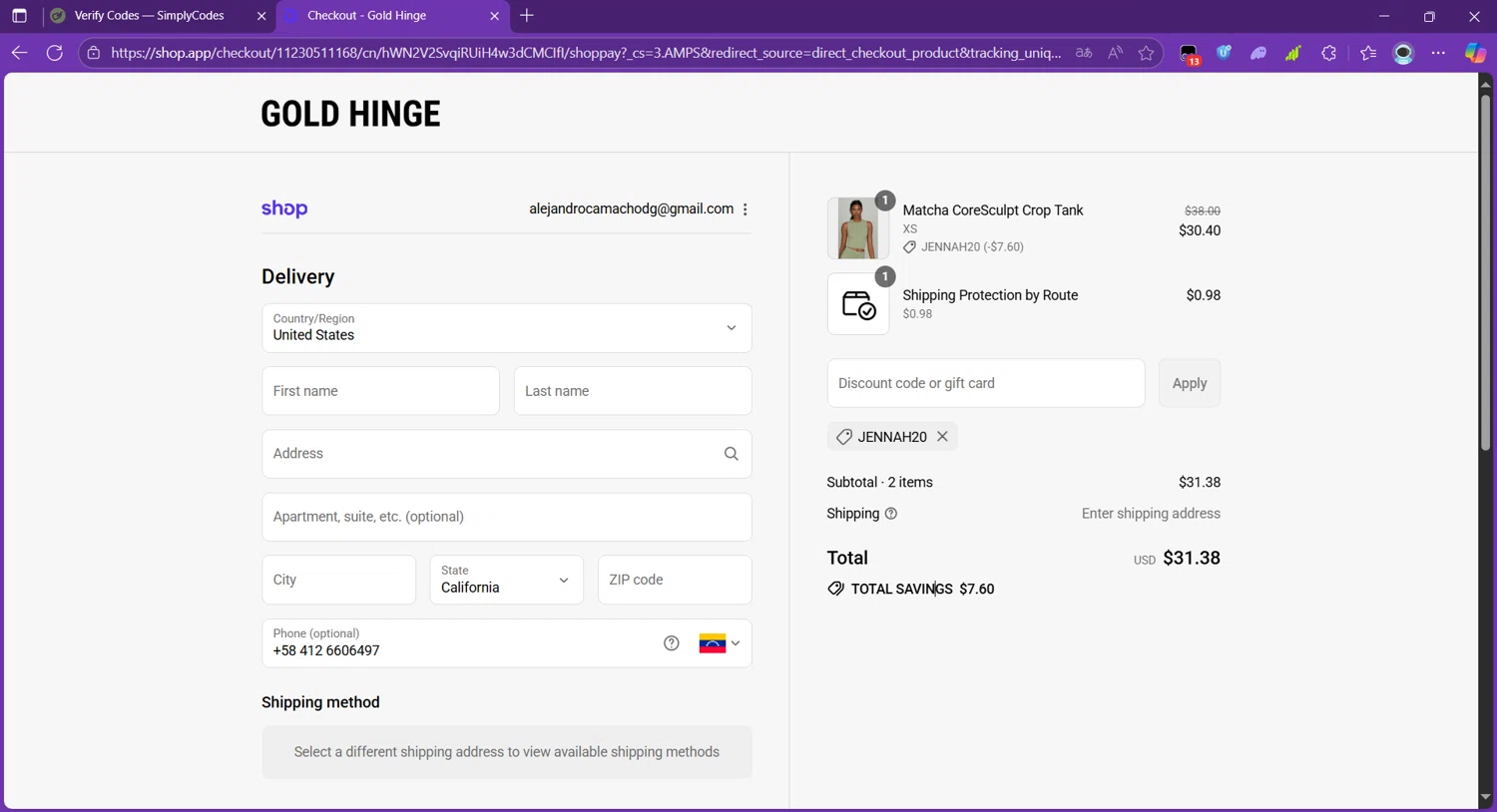 Gold Hinge Promo Codes - 20% Off (10 Verified) Dec 2025
