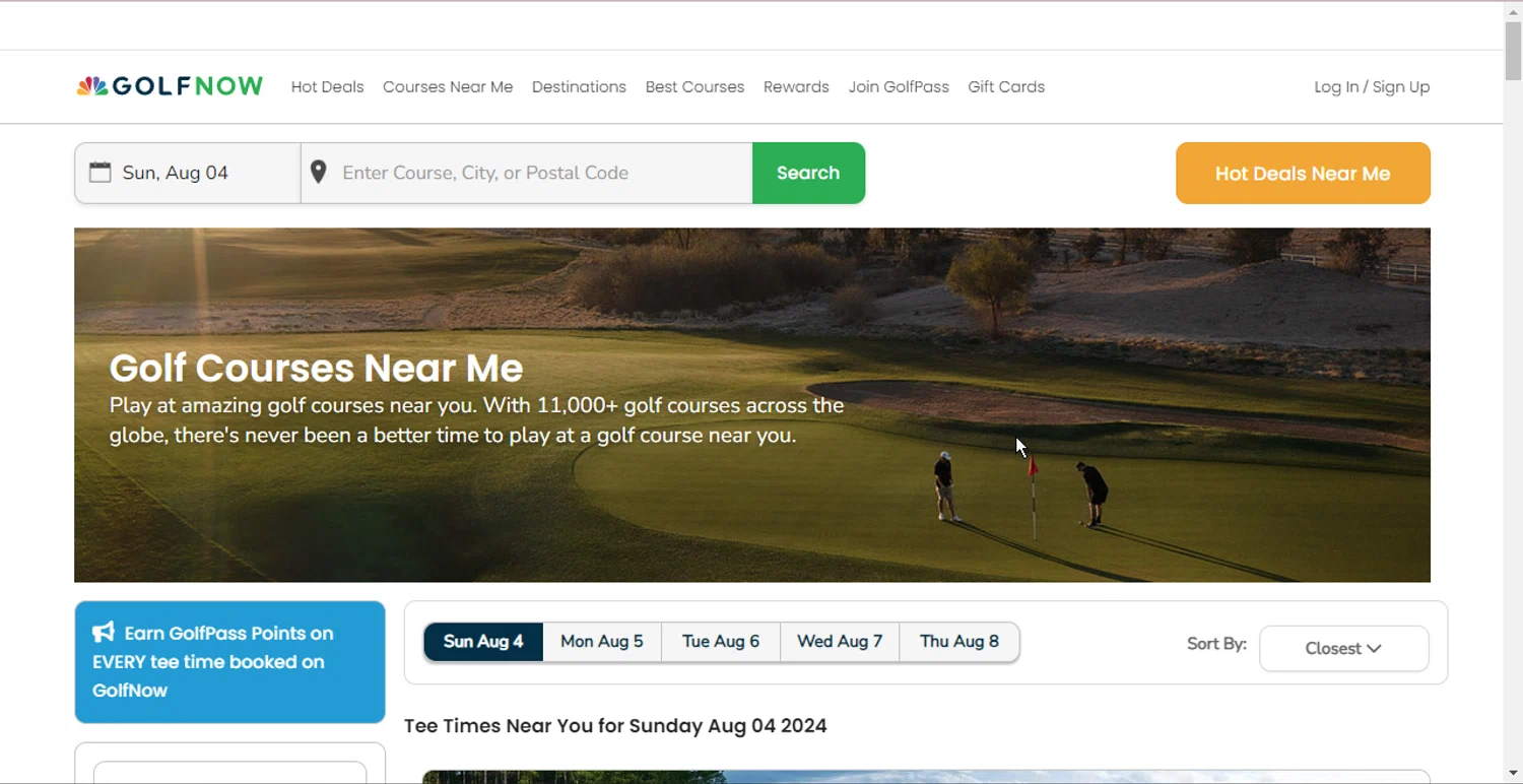 GolfNow Promo Codes - 15% Off | September 2024