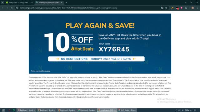 GolfNow Promo Codes (2 Verified) - 10% Off Sitewide Sep 2025