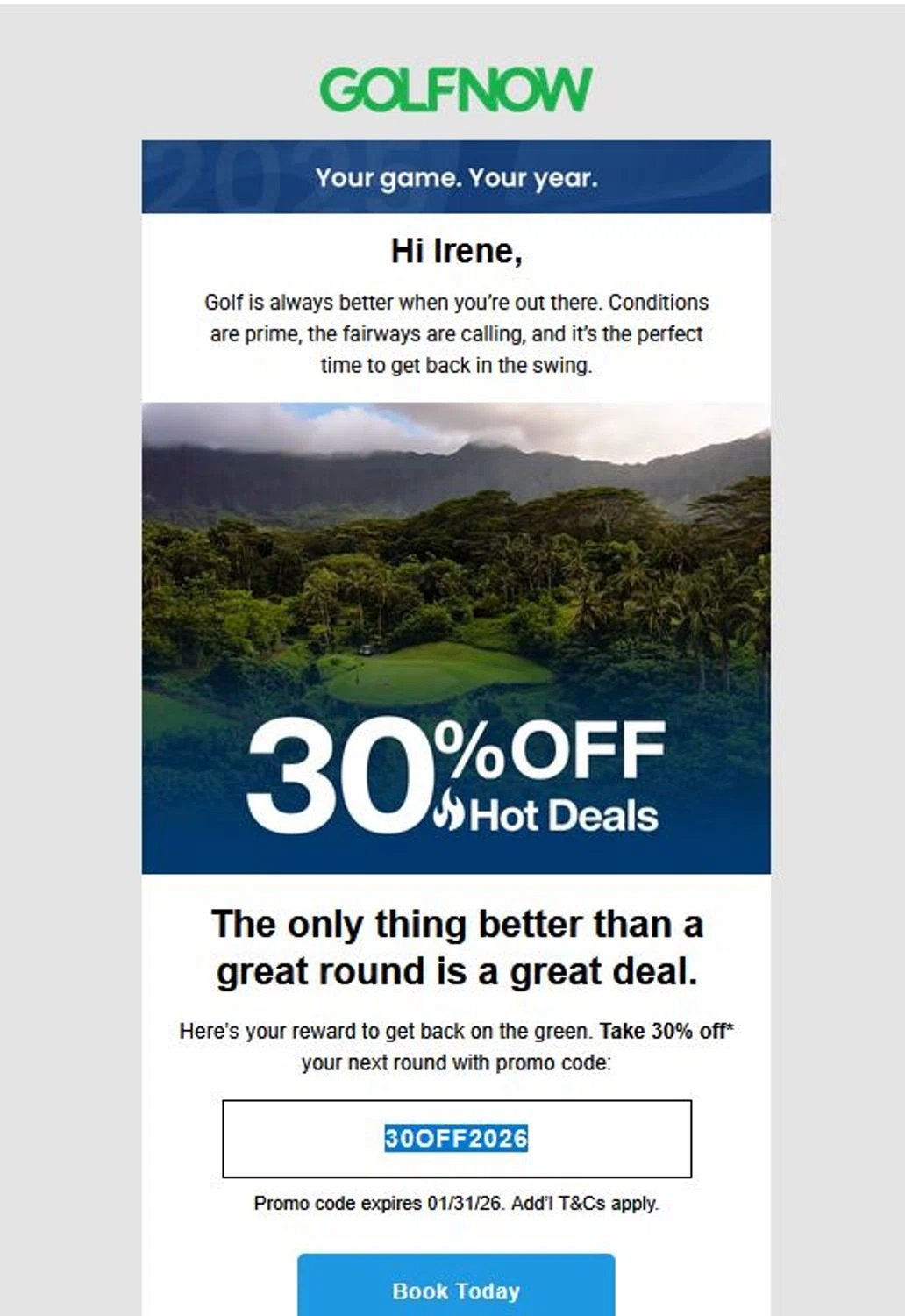 GolfNow Promo Codes - 30% Off (5 Verified) Dec 2025