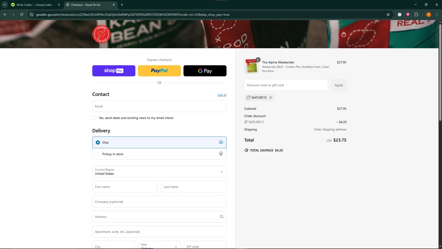 Good To-Go Promo Codes - 35% Off (6 Verified) Dec 2025