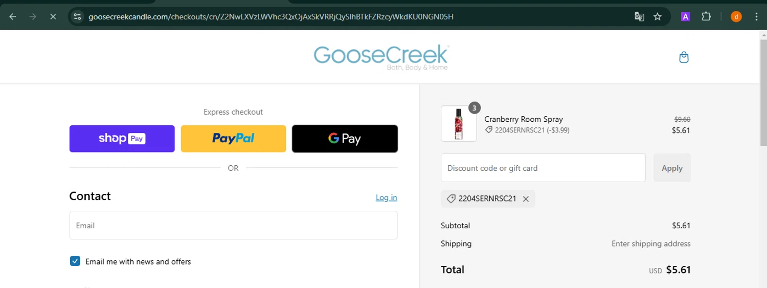 Goose Creek Coupons - $1 Off | December 2024
