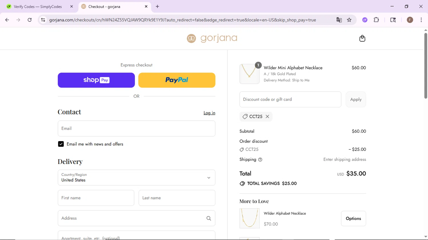 Gorjana Promo Codes (1 Verified) - $25 Off w/Code Sep 2025