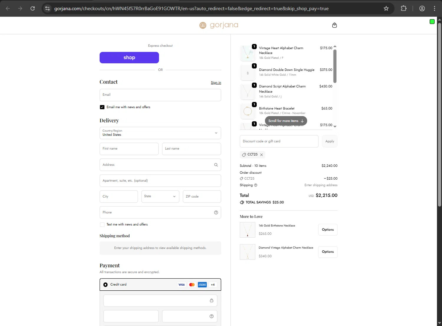 Gorjana Promo Codes (1 Verified) - $25 Off w/Code Oct 2025
