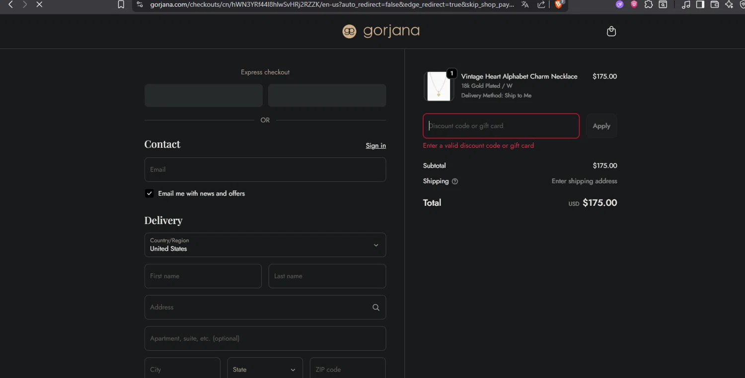 Gorjana Promo Codes (1 Verified) - $25 Off w/Code Oct 2025