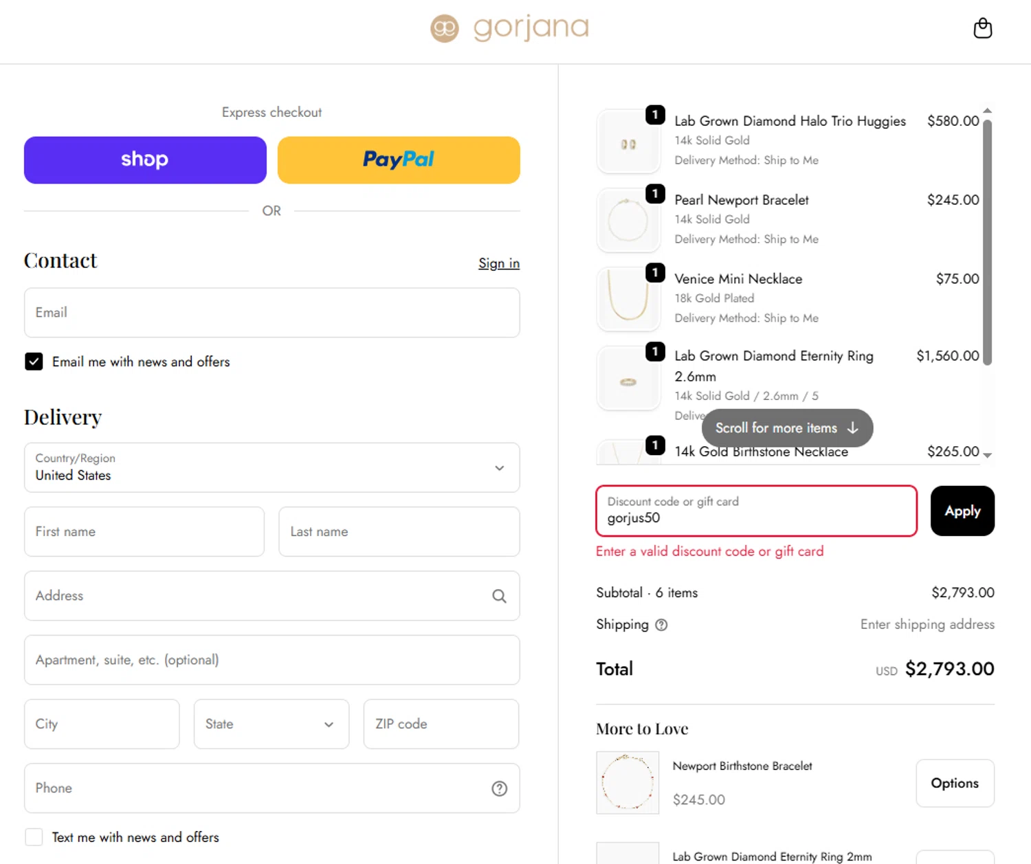 Gorjana Promo Codes (1 Verified) - $25 Off w/Code Oct 2025