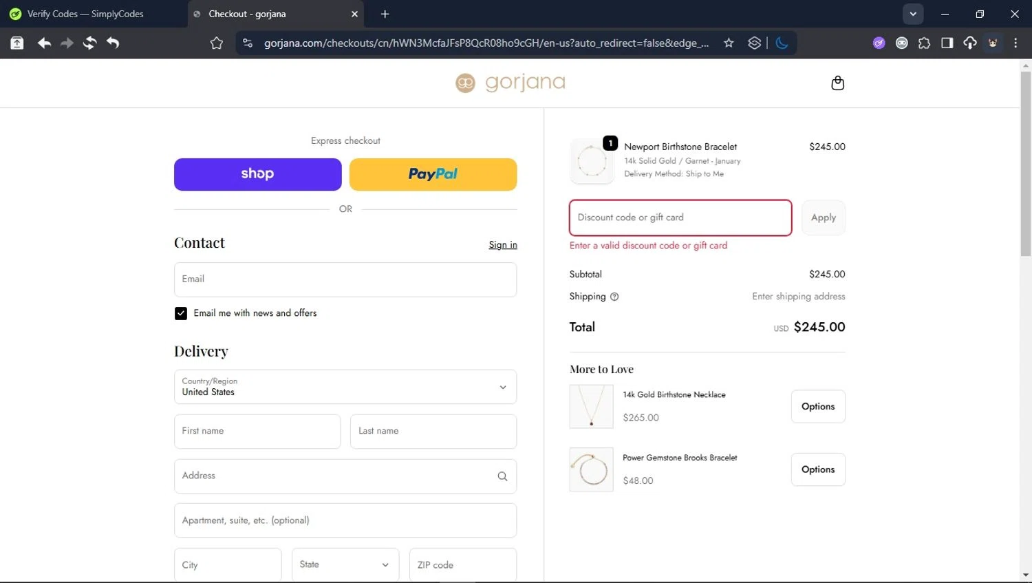 Gorjana Promo Codes (1 Verified) - $25 Off w/Code Oct 2025