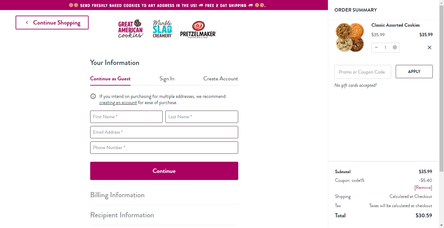 Great American Cookies Promo Codes - 15% Off Nov 2025