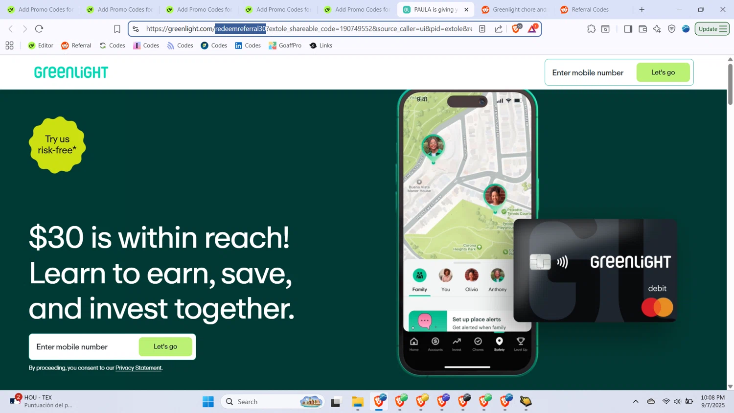 Greenlight Promo Codes - $30 Off (1 Verified) Dec 2025