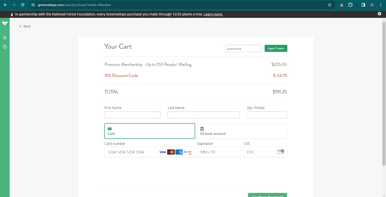 GreenVelope Coupon Codes - $10 Off | September 2024