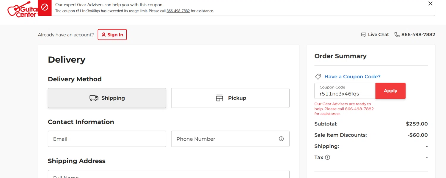 Guitar Center Coupon Codes - 10% Off | January 2025