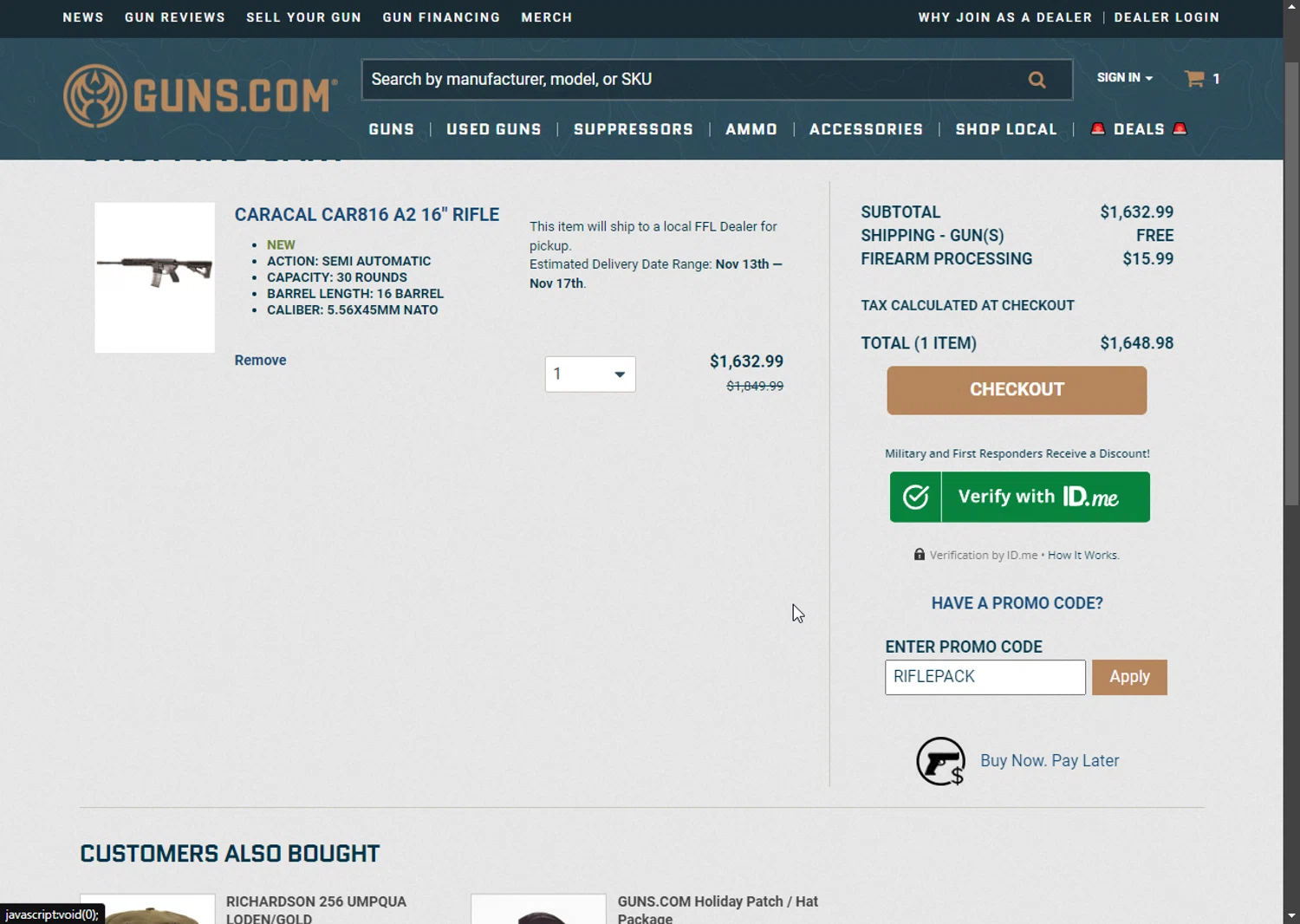 Guns.com Promo Codes (5 Verified) - 45% Off w/ Code Jan 2025