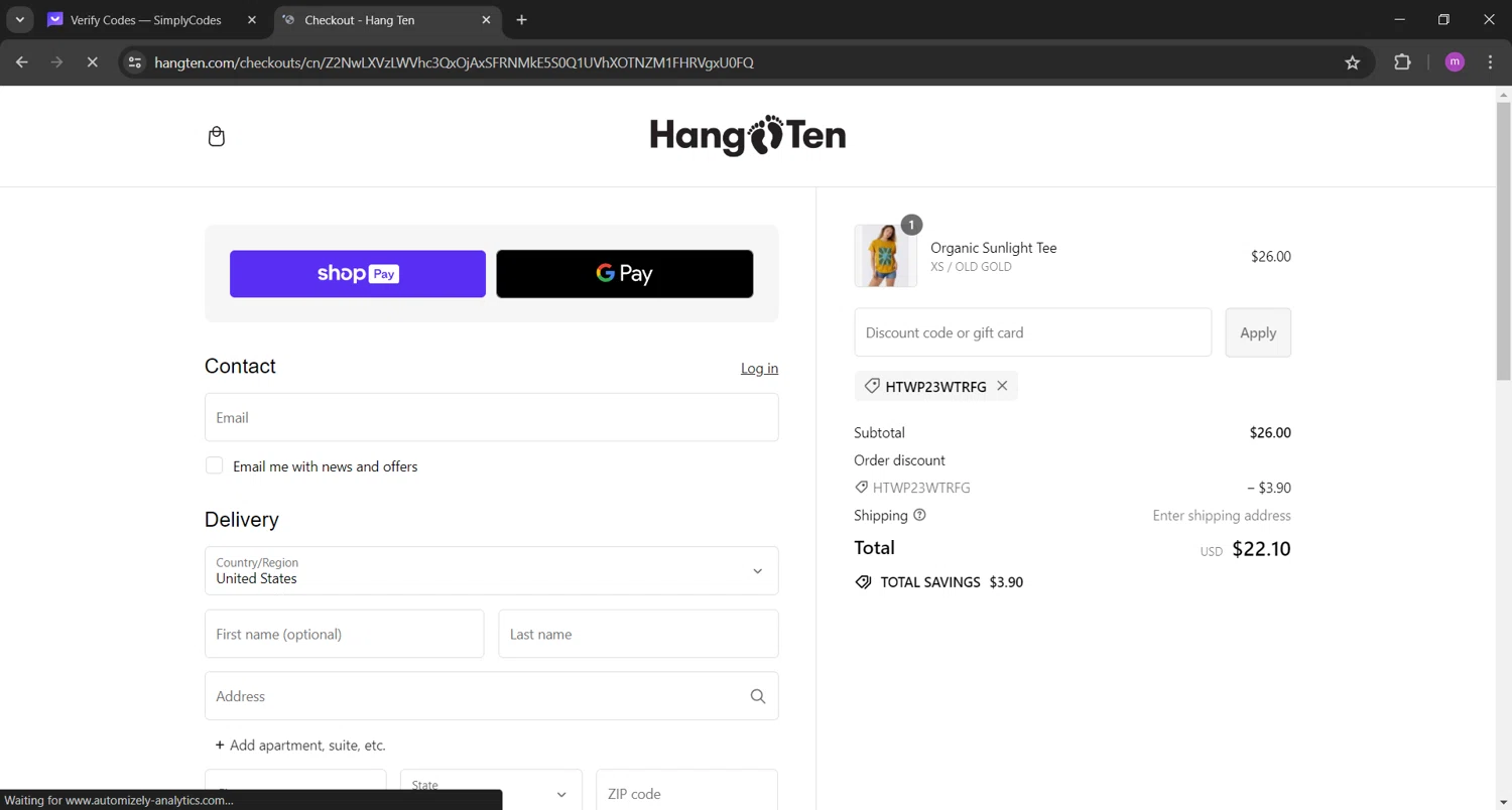Hang Ten Coupons - 15% Off | October 2024
