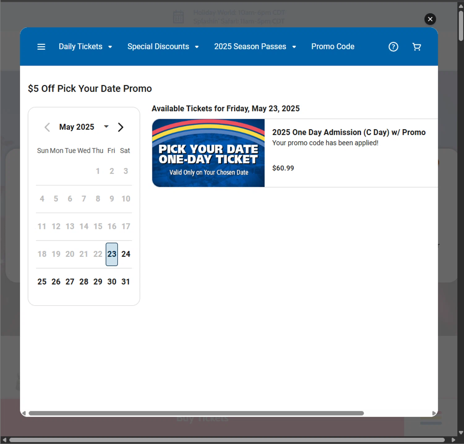 Holiday World Promo Codes - $5 Off (Verified) Jun 2025