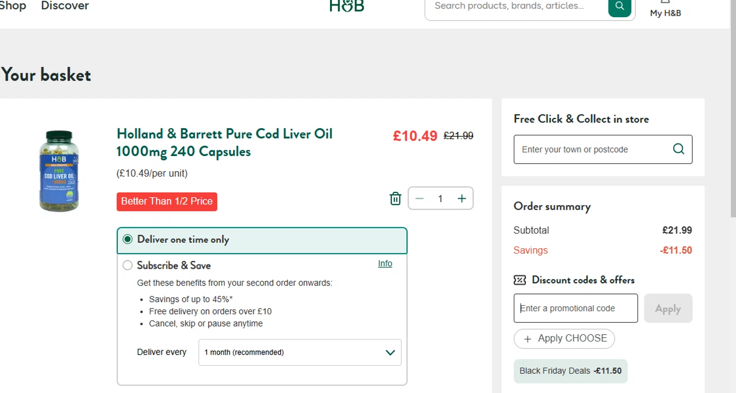 Holland and Barrett Discount Codes & Black Friday 2024 Deals - 22% Off