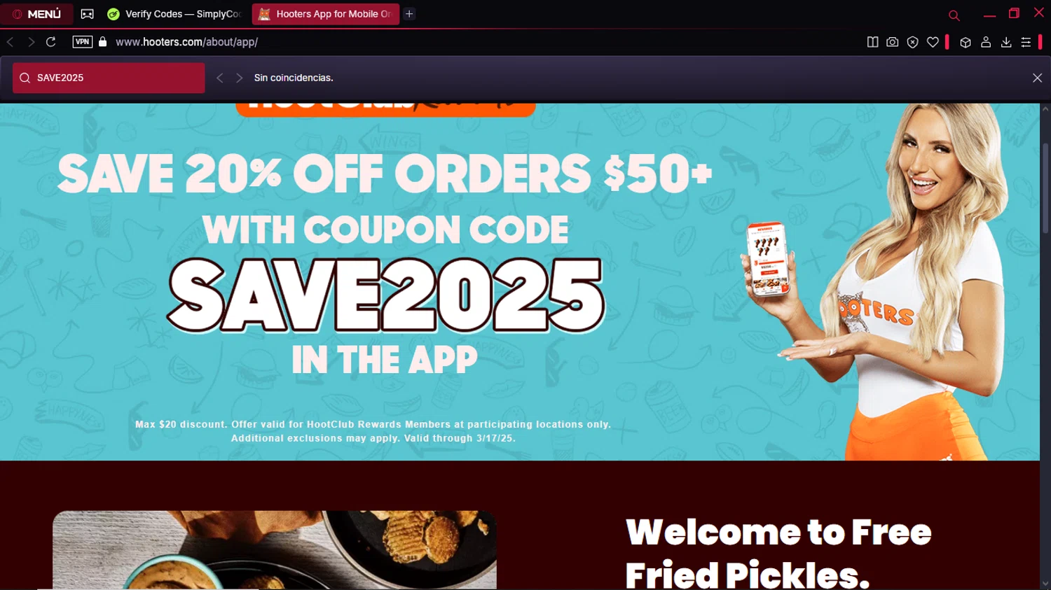 Hooters Coupon Codes 2 Verified 20 Off w Code Mar 2025