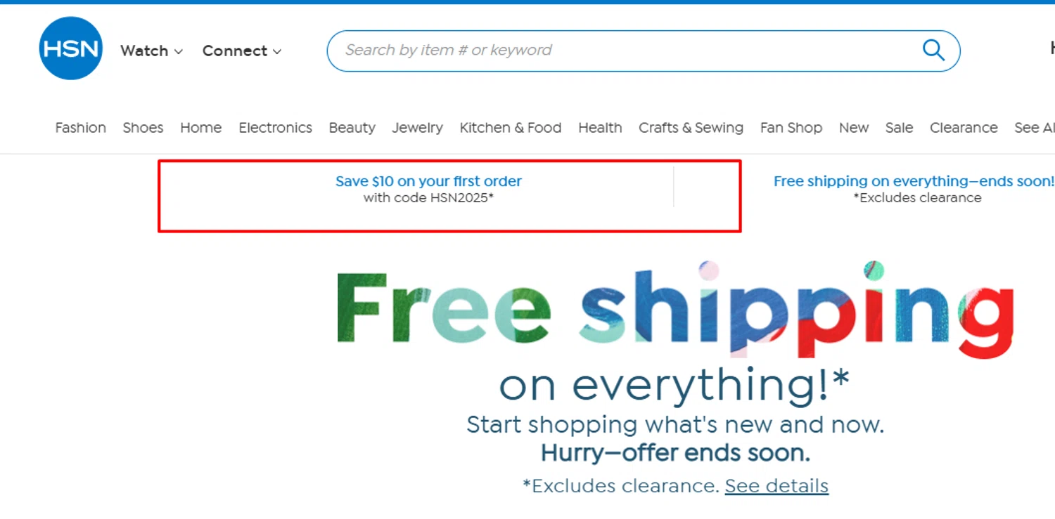 HSN Coupon Codes (3 Verified) - $10 Off + Free Ship May 2025