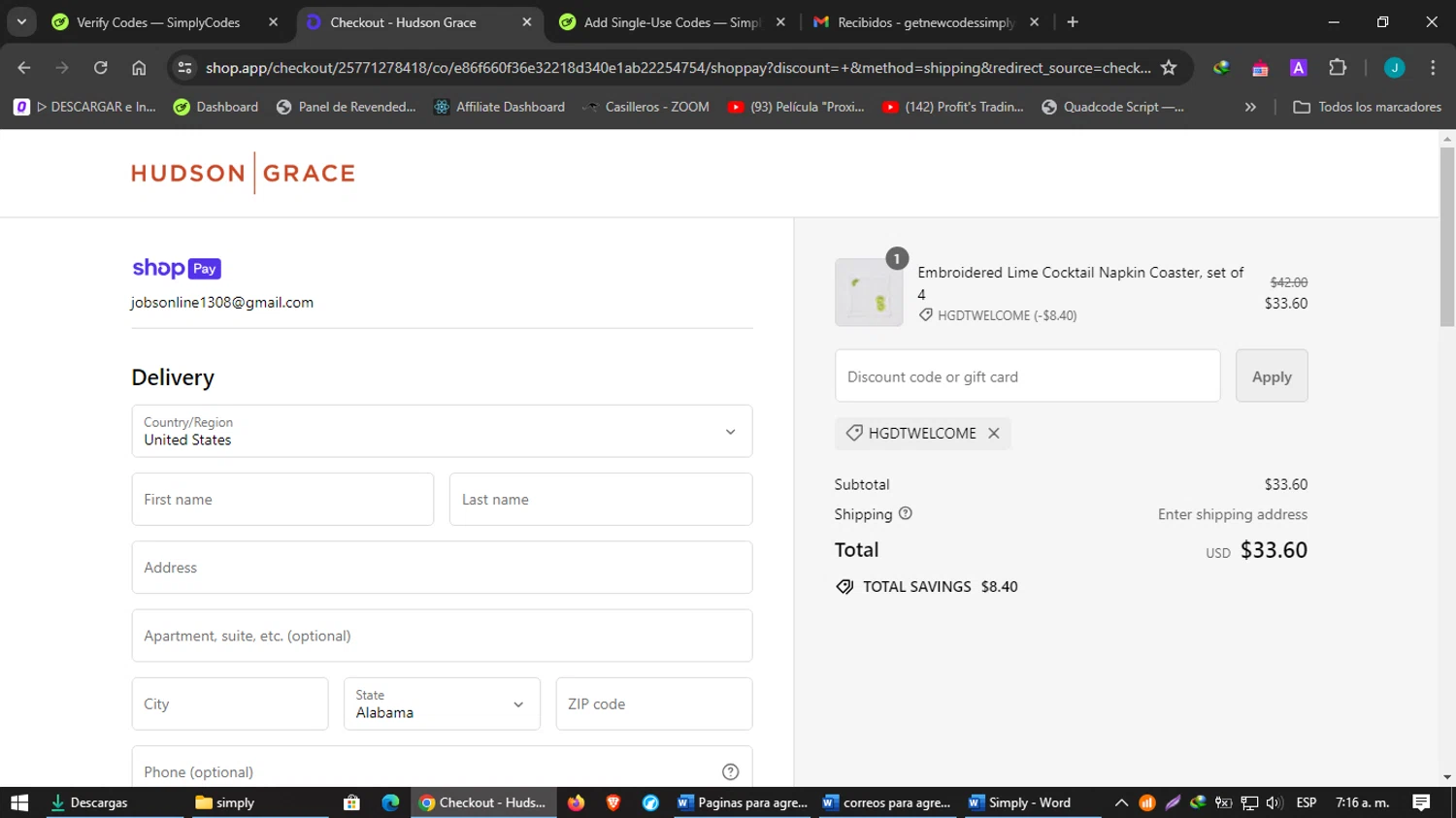 Hudson Grace Discount Codes - 10% Off | November 2024