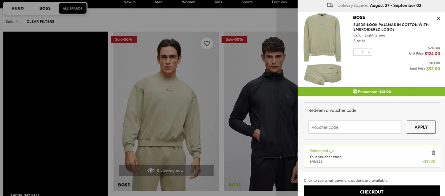 HUGO BOSS Coupons - 25% Off | September 2024