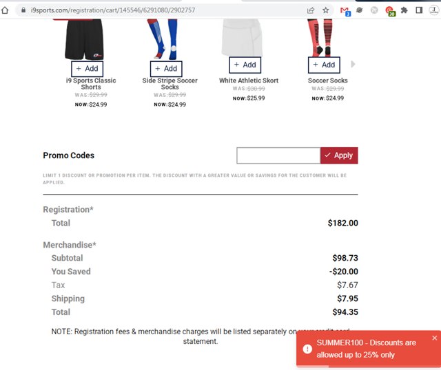 i9 Sports Promo Codes (1 Verified) - $20 Off w/Code Jul 2025